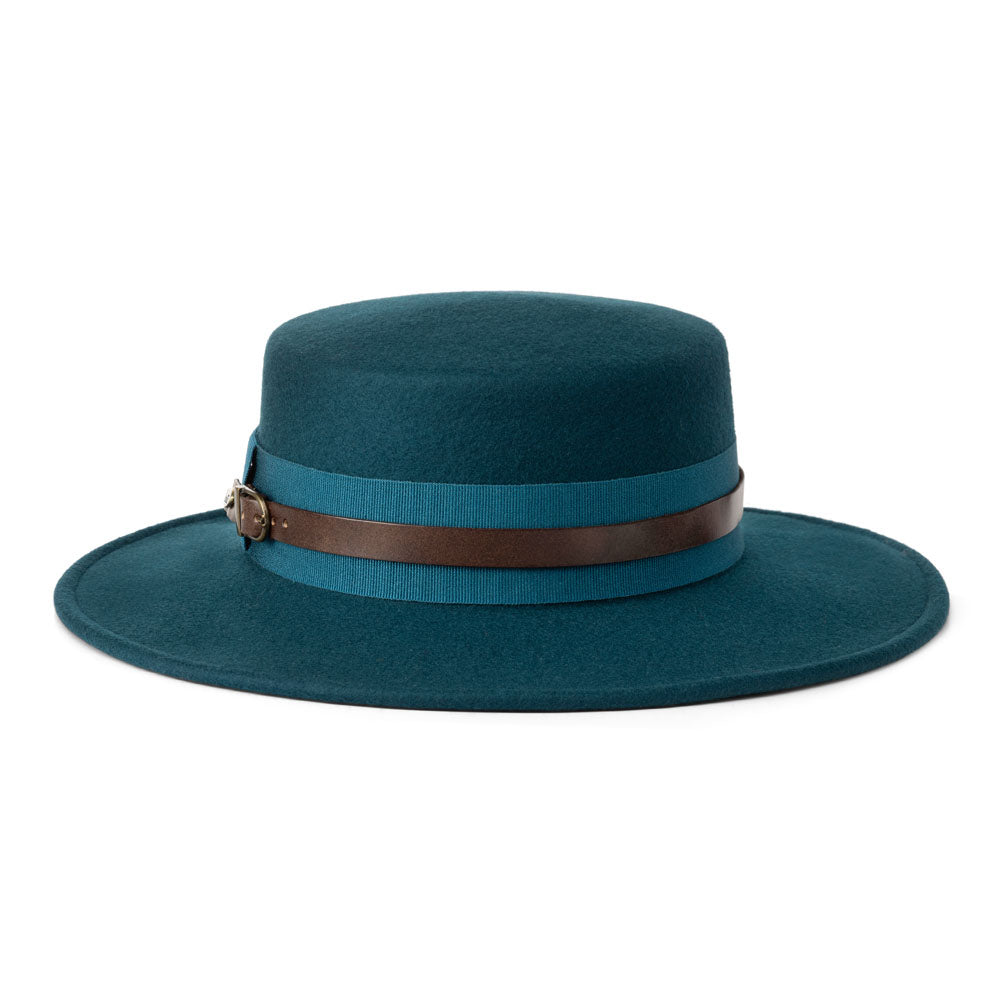 Bronte-magda-teal-boater-felt-hat